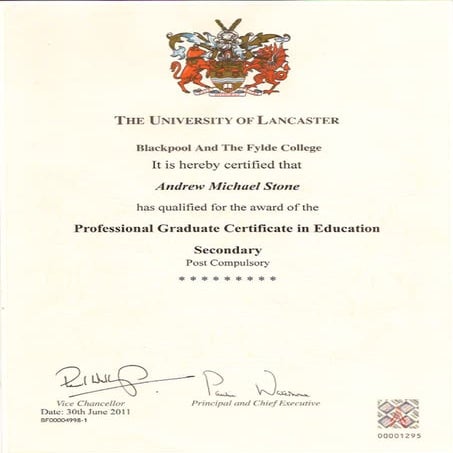 PGCE Cert Andrew Stone | PDF