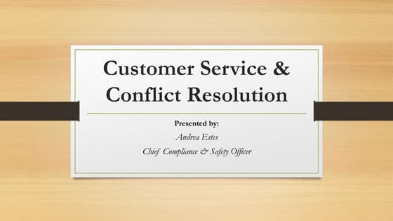 Complaint Handling Training Presentation | PPTX