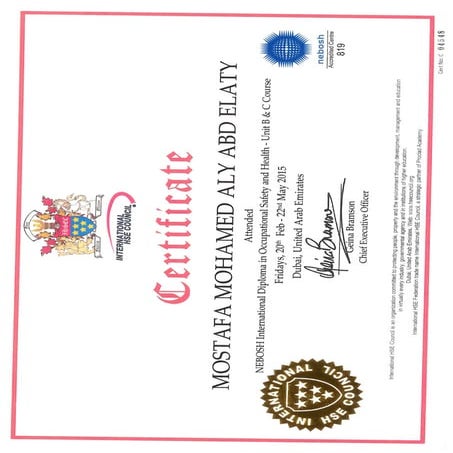 Nebosh Diploma | PDF | Graduation | Personal Celebrations & Life Events