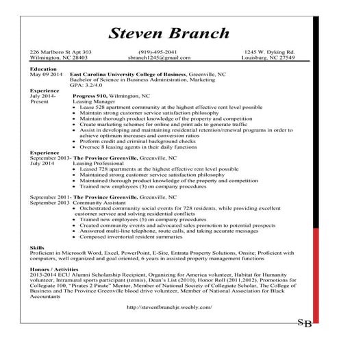 Steven ShoNuff Branch | DOCX