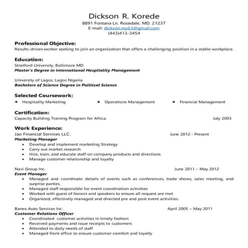 Active Resume | DOCX