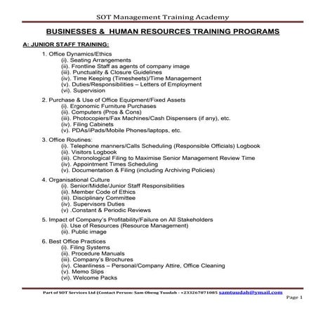 SOTMTA_Bus_HR_TrainingPrograms01 | PDF
