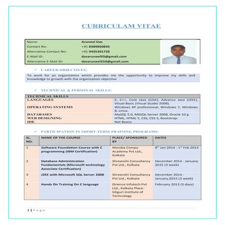 Aruneel Das-CV-CSE | DOC
