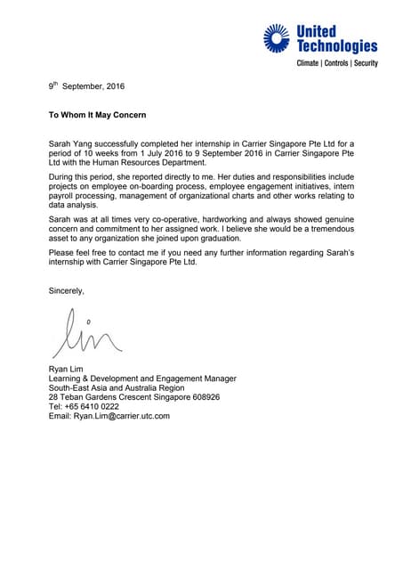 NUS Business School Research Assistant Recommendation Letter - Pham ...