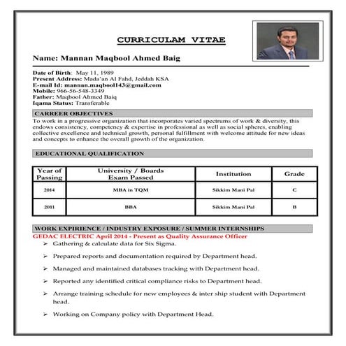 MANNAN Resume | PDF
