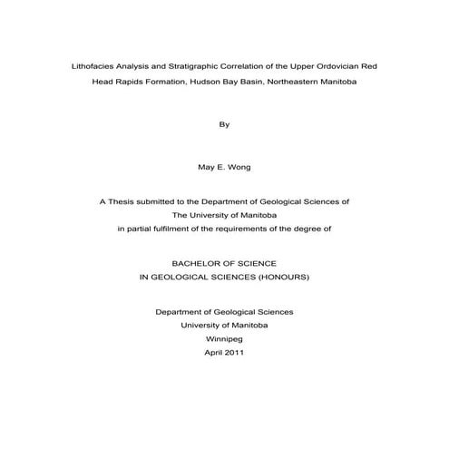 Wong, 2011 (B.Sc.G.Sc.Hons.Thesis-Final).compressed | PDF | Geology | Science