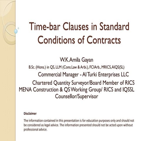 time bar clauses | PDF