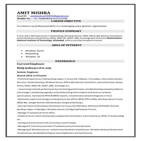 Amit_Mishra_Resume | PDF