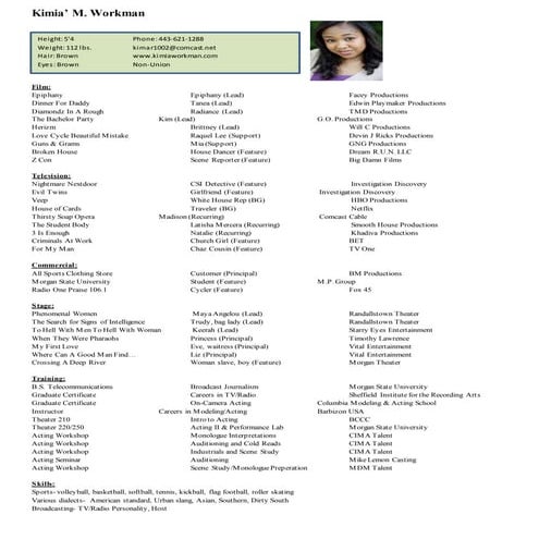 Acting Resume New | PDF