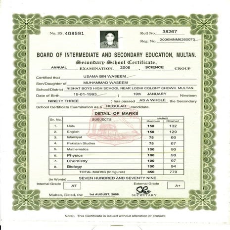 Matriculation Degree | PDF