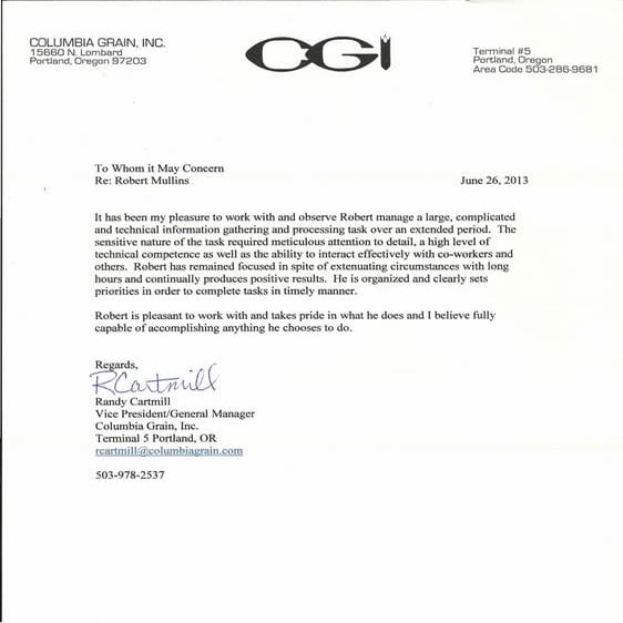 CGI Letter of Recomendation | PDF