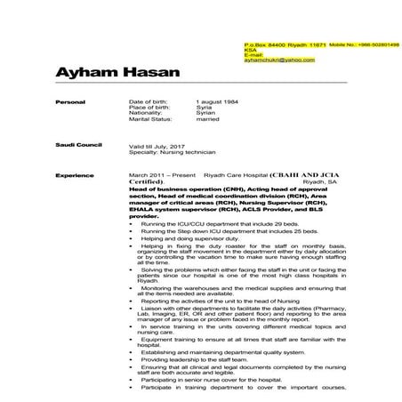 AYHAM HASAN CV | PDF