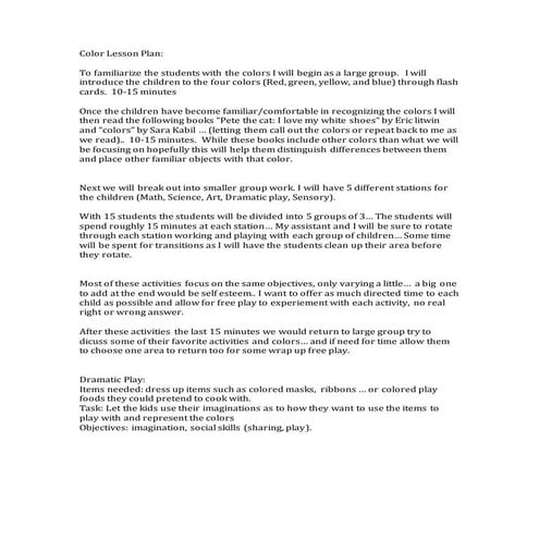 Color Lesson Plan | DOCX