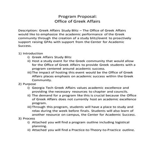 Program Proposal Study Blitz | DOCX