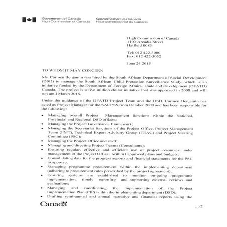 CIDA Reference Letter | PDF