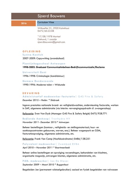 Cv Jan Pieter Huiskamp . | PDF