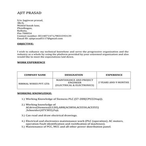 ajit resume | DOC