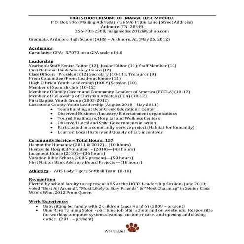 Maggie Ford Resume 2011 | PDF