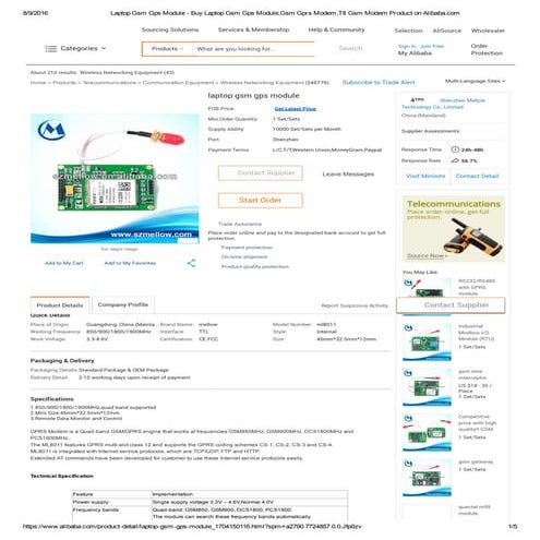 Laptop Gsm Gps Module - Buy Laptop Gsm Gps Module,Gsm Gprs Modem,Ttl ...