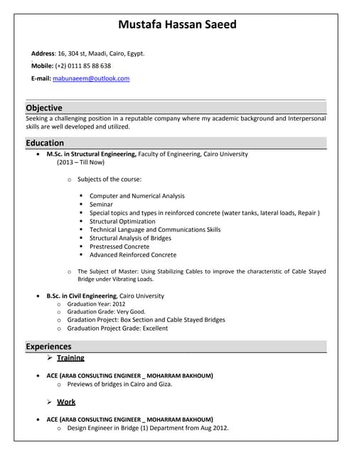 Hafiz Ahmed Waqas Resume | PDF | Civil Engineering Industry | Industries