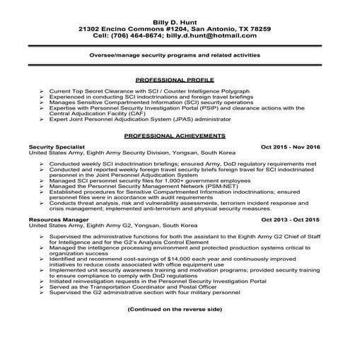 Resume april2016v1 word | DOCX