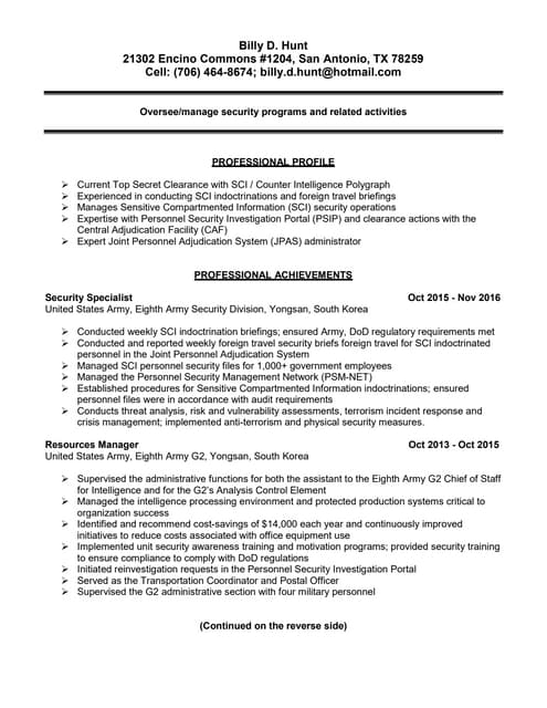 Resume Thomas Driscoll security | PDF