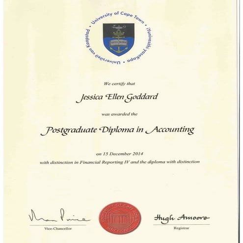 UCT PGDA Certificate | PDF