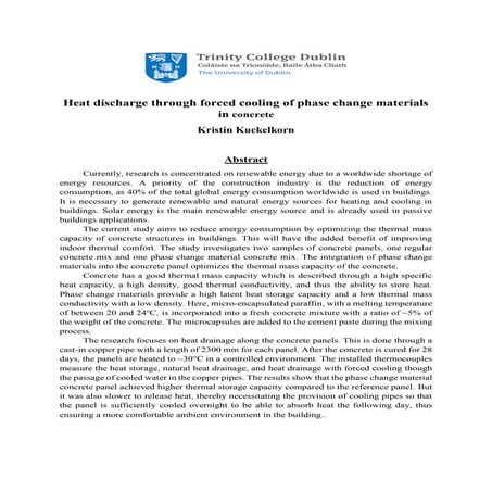 Heat discharge through forced cooling of phase change materials in ...