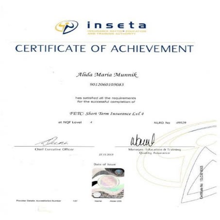 ALIDA - NQF LEVEL 4 | PDF