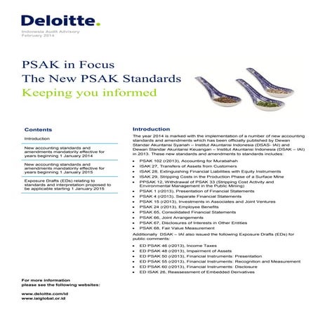 PSAK in Focus -The New PSAK Standards | PDF