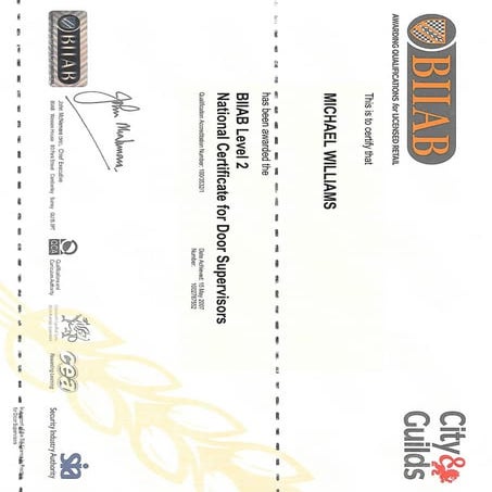 BIIAB Door Supervisor | PDF