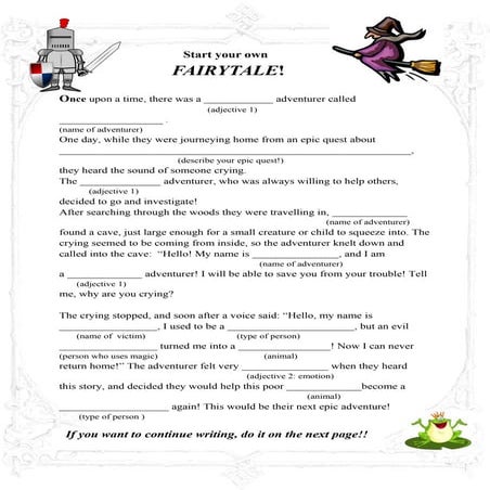 Start your own fairytale mad libs | PDF