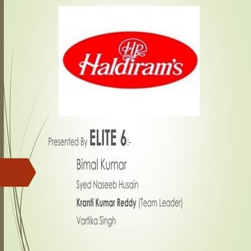 Haldirams Case Study | PPTX