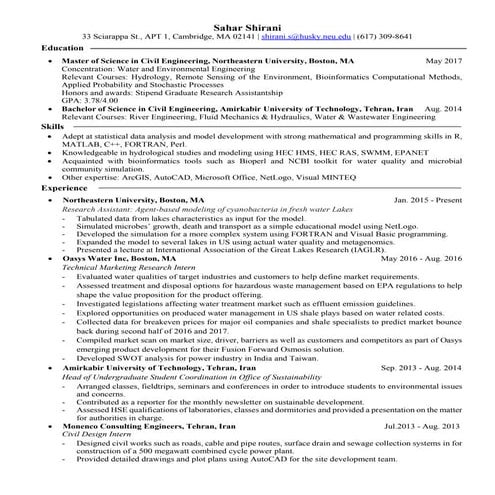 Sahar Shirani- Resume | PDF