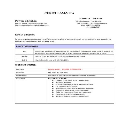 PAWAN CHOUHAN CV. | DOCX