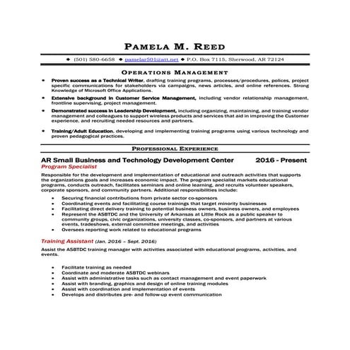Pamela Reed Resume.rev1.7 | PDF