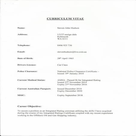 Steven Hudson Resume & Certificates 21 04 15 | PDF