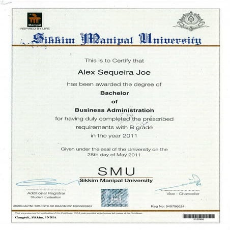 bba certificate | PDF