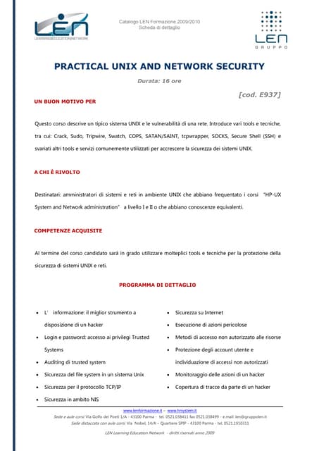 Practical Unix And Network Security Scheda Corso Len Pdf