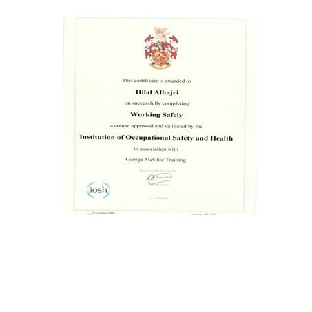 IOSH Working Safely | PDF