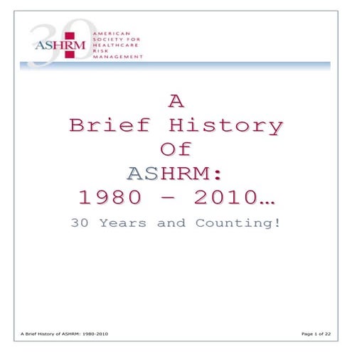 A_Brief_History_of_ASHRM | PDF