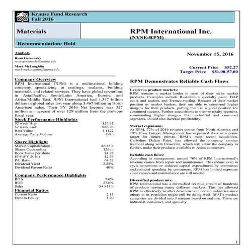 RPM International Report | PDF