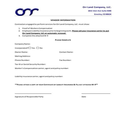 OLC Digital Vendor Information Sheet | DOCX