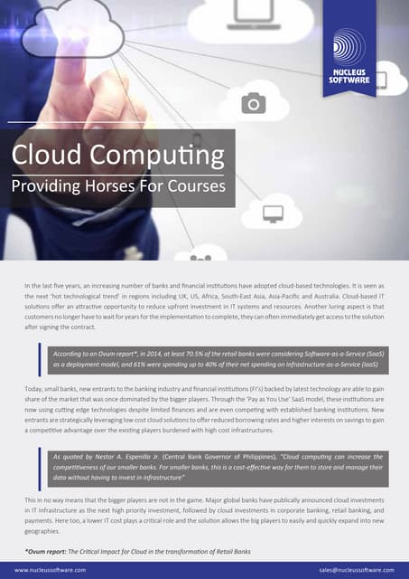 Core banking on cloud | PDF