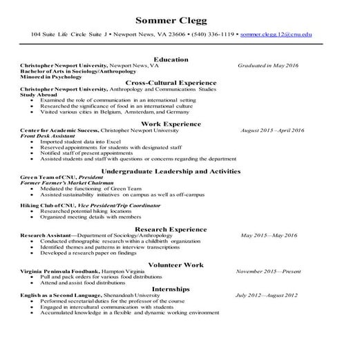 SC resume 2016 | PDF
