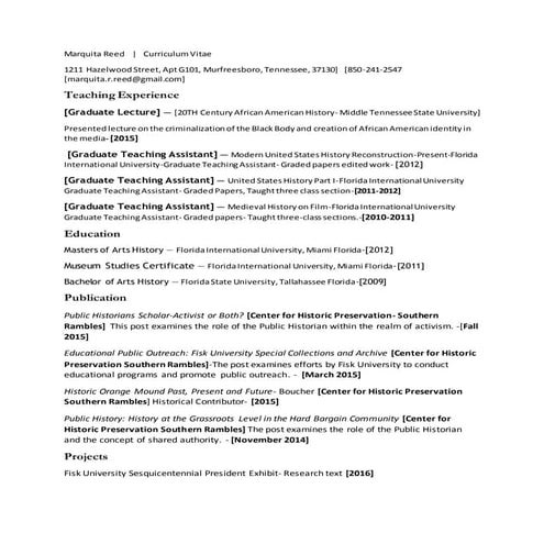 Marquita R Reed resume | PDF