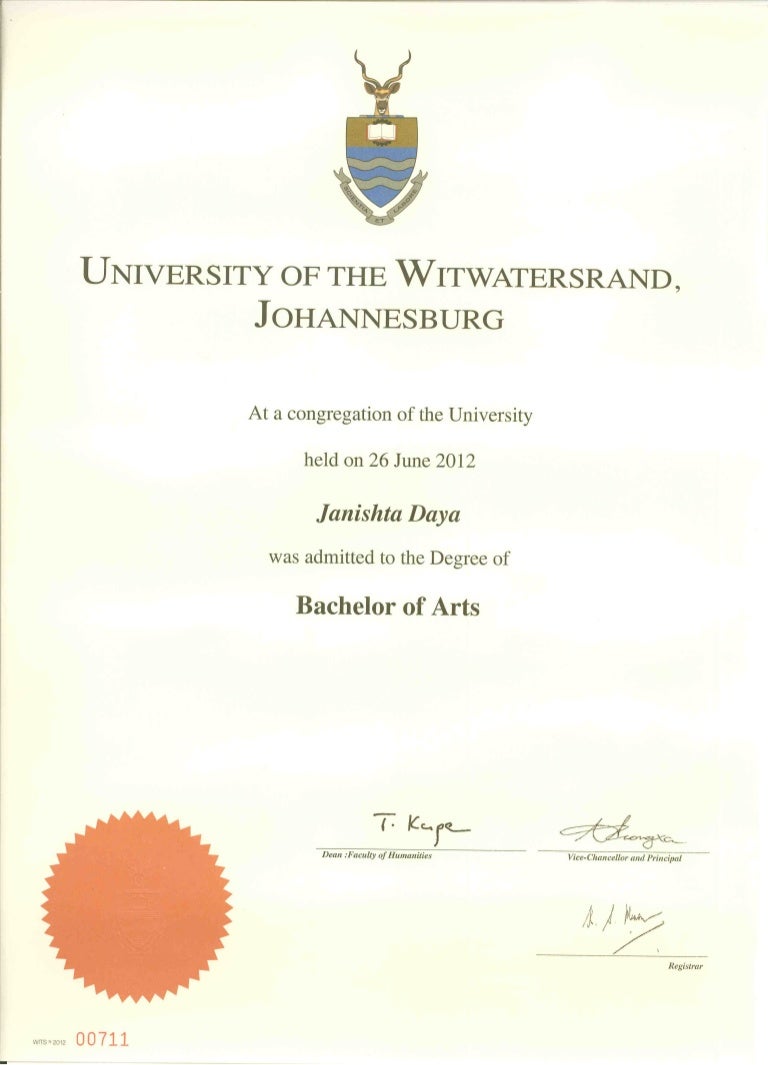 Degree Certificate Degree Certificate