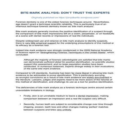 BITE MARK ANALYSIS | PDF