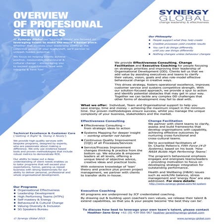 00 - SG - Flyer - Overview of our Prof Services - V8 - 15 Oct 2015 | PDF