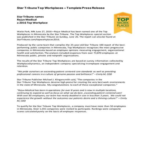 2016 Press Release | DOCX